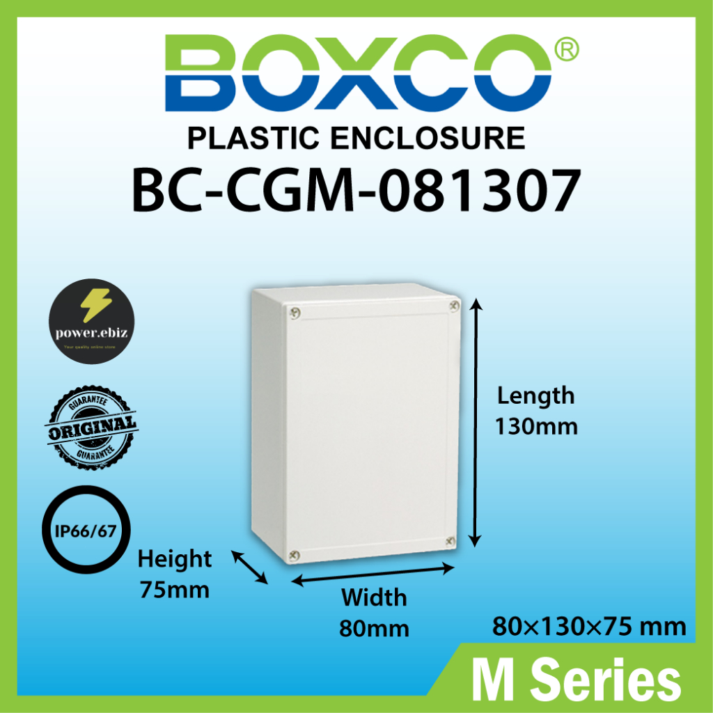 BOXCO BC-CGM-081307 (80×130×75 mm) IP67 Waterproof PC Plastic Junction ...