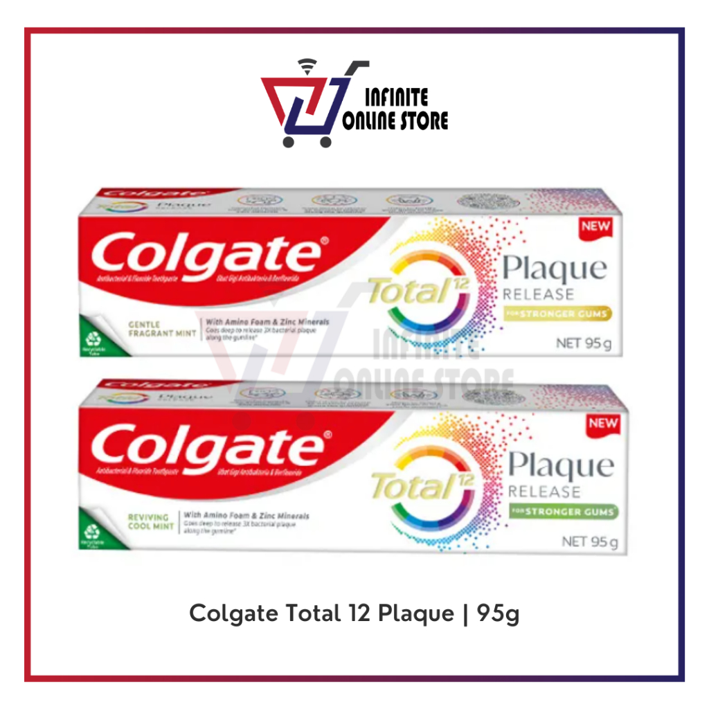 COLGATE Total 12 Plaque Release Toothpaste (95g) (Fragrant Mint / Cool ...