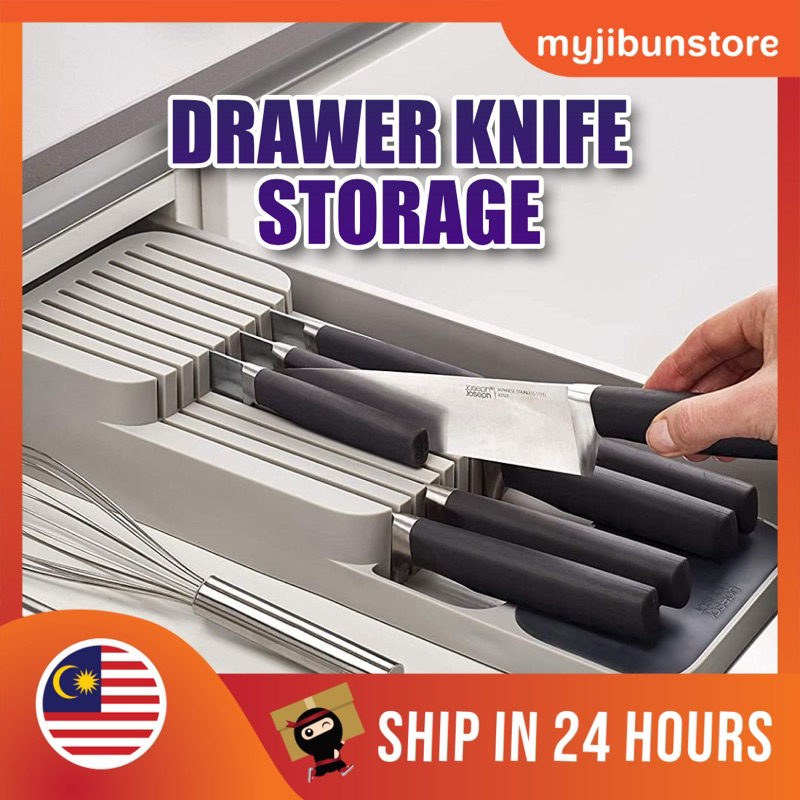 Drawer Store Knife Organiser Tray Plastic Knife Holder Knives Utensil ...