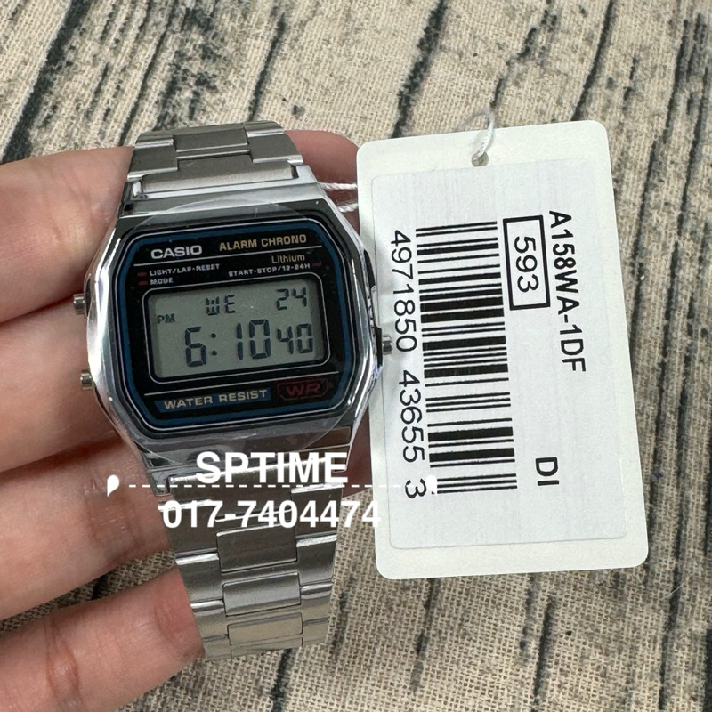 CASIO DIGITAL GENERAL A158WA-1DF / A158WA-1D / A158WA-1 / A158WA / A158 UNISEX VINTAGE STAINLESS ...