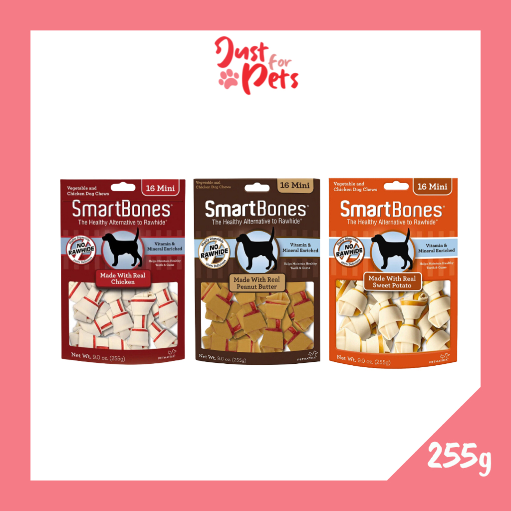 Smartbones Mini 16 Sticks Dog Treat 255g (Sweet Potato/Chicken/ Peanut ...