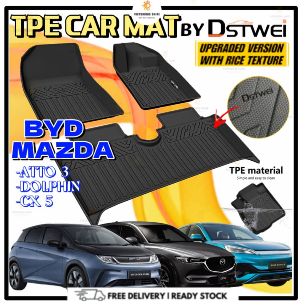 💥Upgraded💥TPE Car Mat Car Carpet Karpet Kereta TPE compatible for MAZDA ...