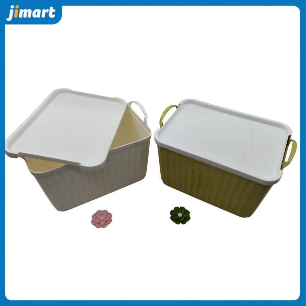 Jimart Basket Design Plastic Storage Box Container Lid Handle Kotak ...