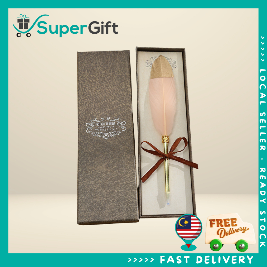 Vintage Quill Feather Ballpen Gift Set Quill Signature Writing Gift ...