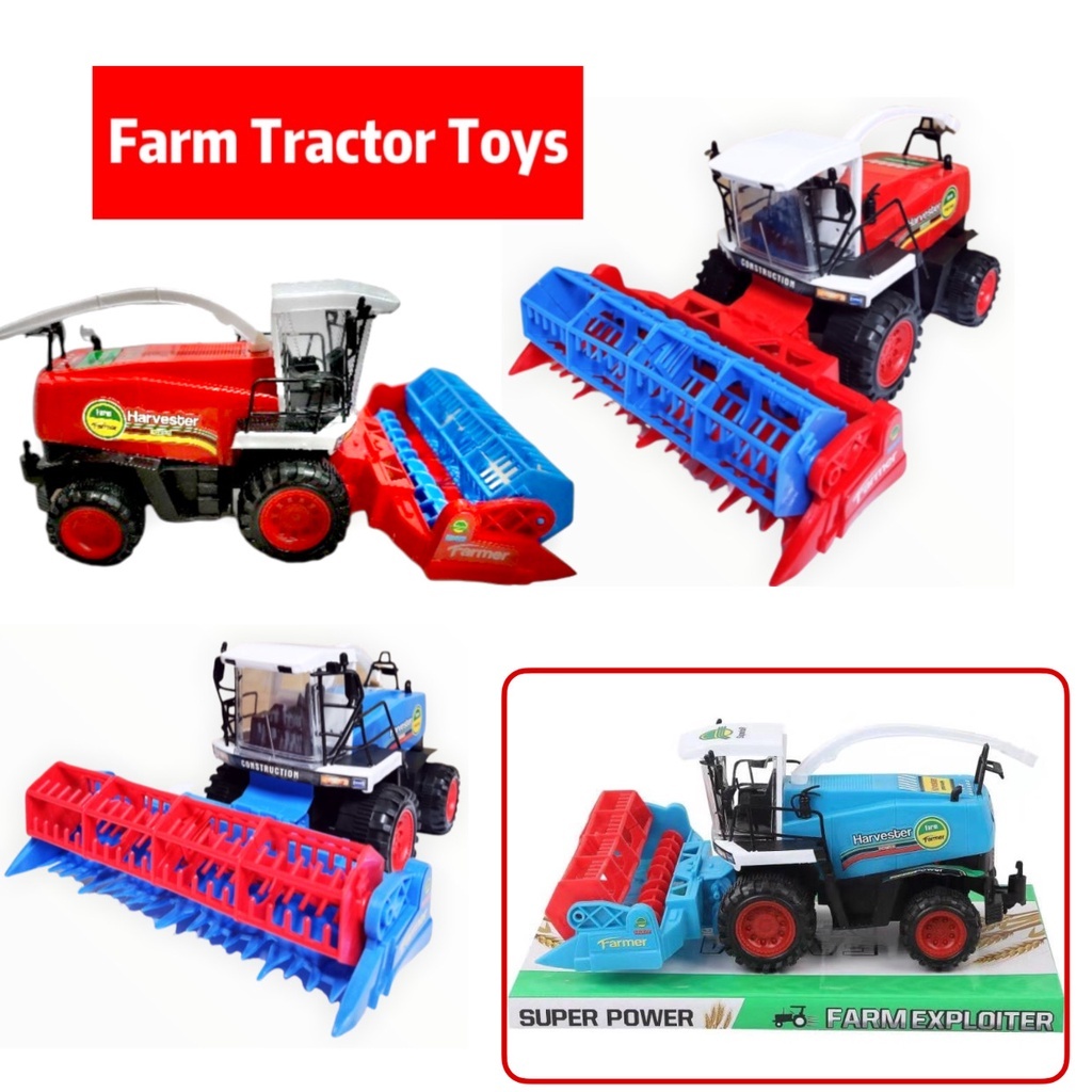 Farm Tractor Toy Harvester Toy Mainan Mesin Padi replika mesin padi ...