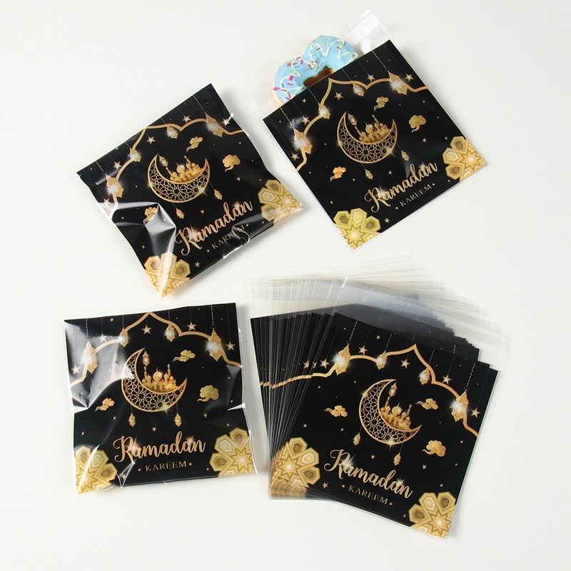 [READYSTOCK] 50pcs Black Golden Eid Mubarak Cookie/Candy/Kuih Raya/Raya ...