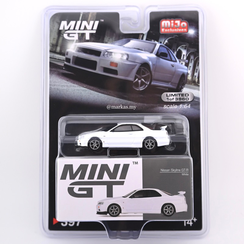 (STANDARD/MIJO BLISTER) MINI GT 1/64 #397 NISSAN SKYLINE GT-R (R34) V ...