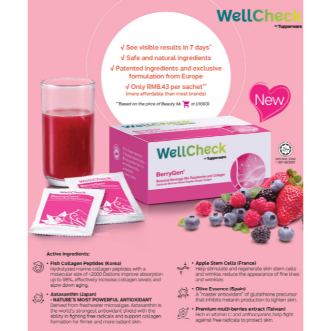 💥PROMOSI💥 TUPPERWARE WELLCHECK BerryGen 15g/ Beauty Set / Beauty Super Set / Beauty Mega Set ...