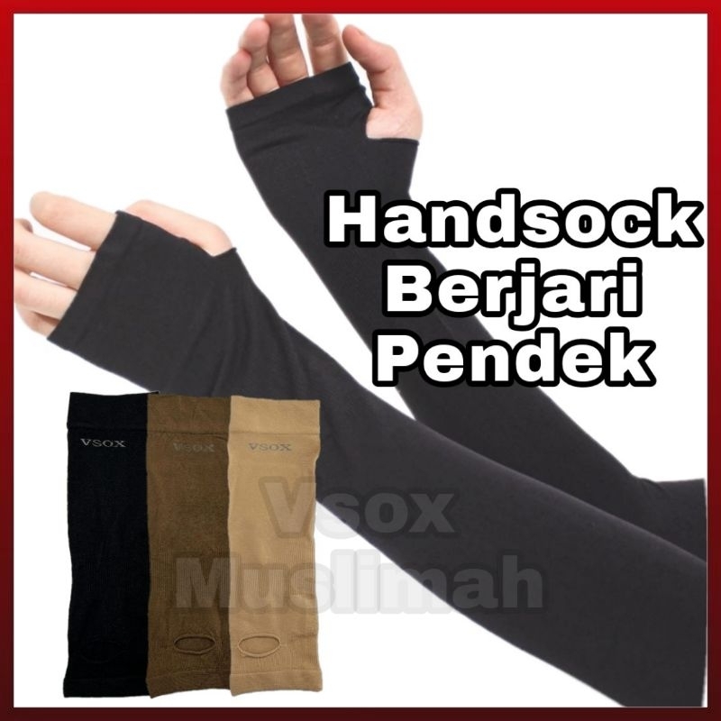 [Ready stock] Vsox aqua handsock muslimah berjari plain pendek/ panjang ...