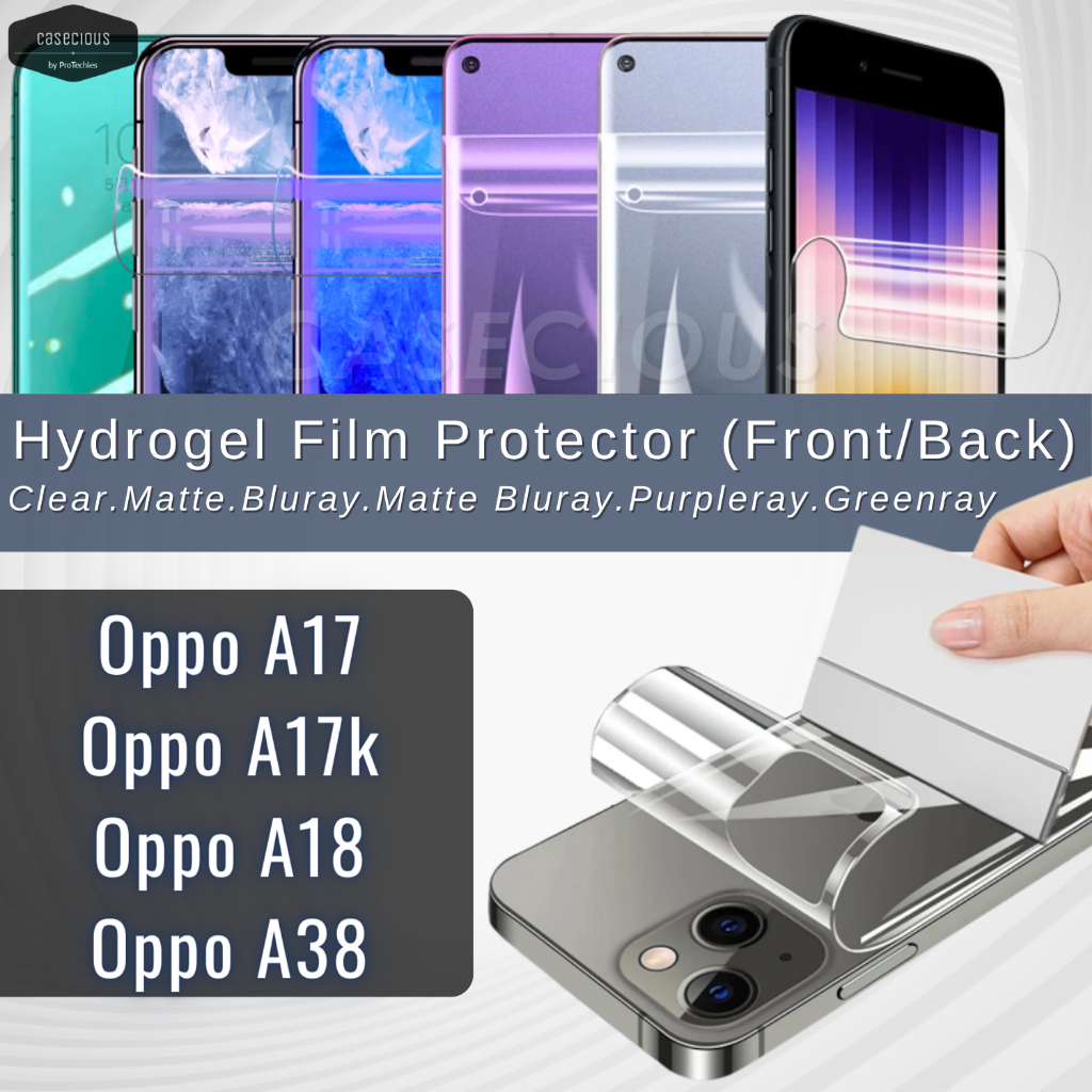 Oppo A17 A17k A18 A38 Front Back Nano Hydrogel Phone Screen Protector ...