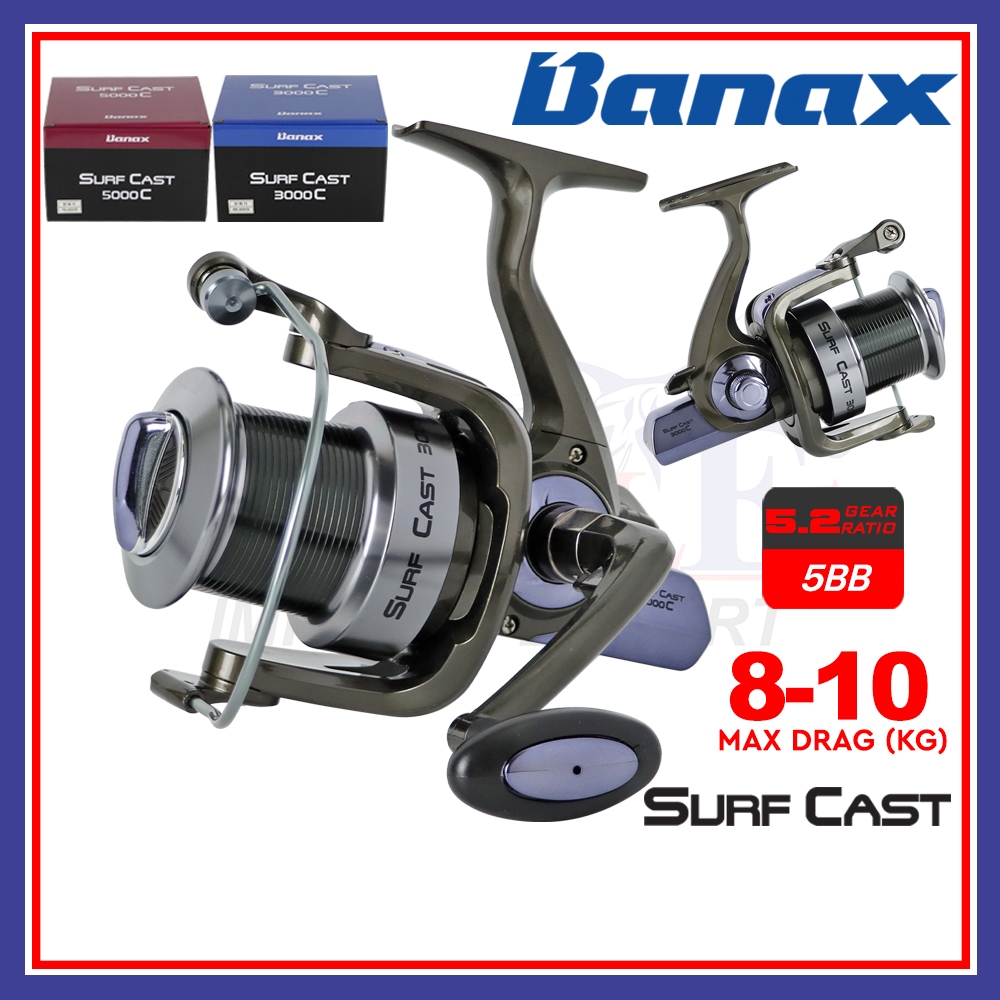 (8-10kg Maxdrag) Banax Surf Cast Mesin Pancing Surf Pantai | Long Cast ...