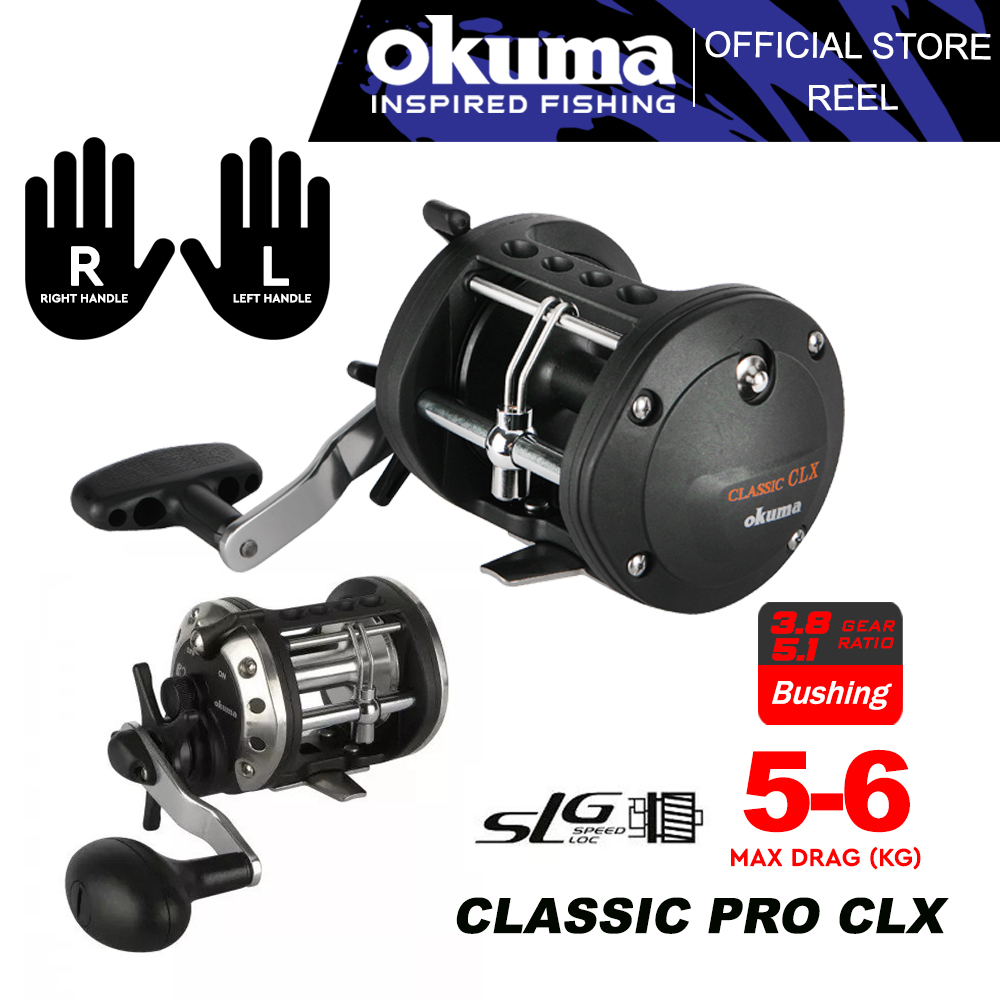 Okuma Classic Pro CLX Levelwind Star Drag Fishing Reel Max Drag (5kg ...