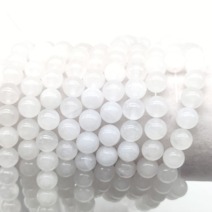 Natural Stone White Chalcedony Agate Beads Loose Beads 6/ 8/10mm for ...
