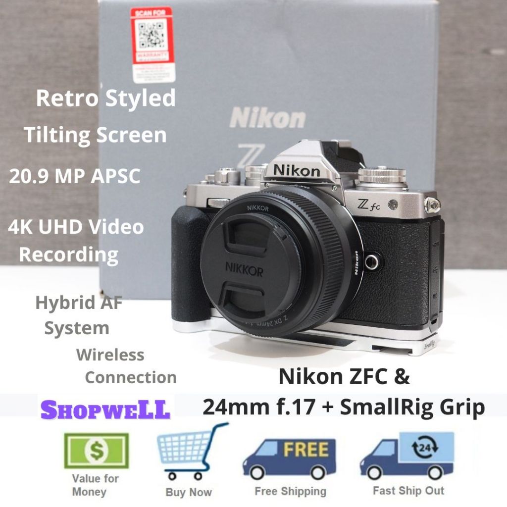 Nikon ZFC Camera and Nikon Z 24mm f1.7 and Small Rig Grip Mirrorless ...
