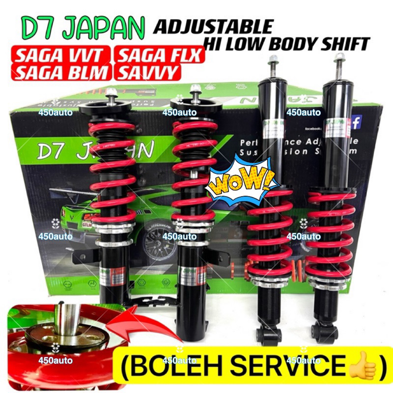 D7 JAPAN ADJUSTABLE SAGA 08-10 FLX 11-15 VVT 16-24 (BOLEH SERVICE) HI LOW BODY SHIFT // SAGA VVT ...