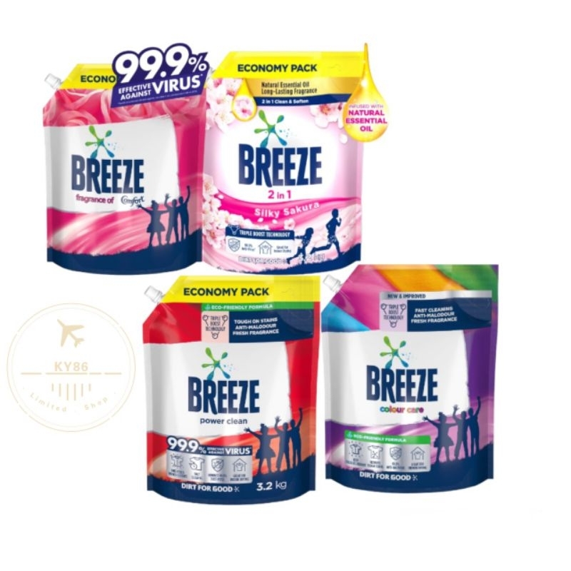 Breeze Liquid Detergent -Refill Pouch -3.2kg #Liquid detergent #Laundry ...