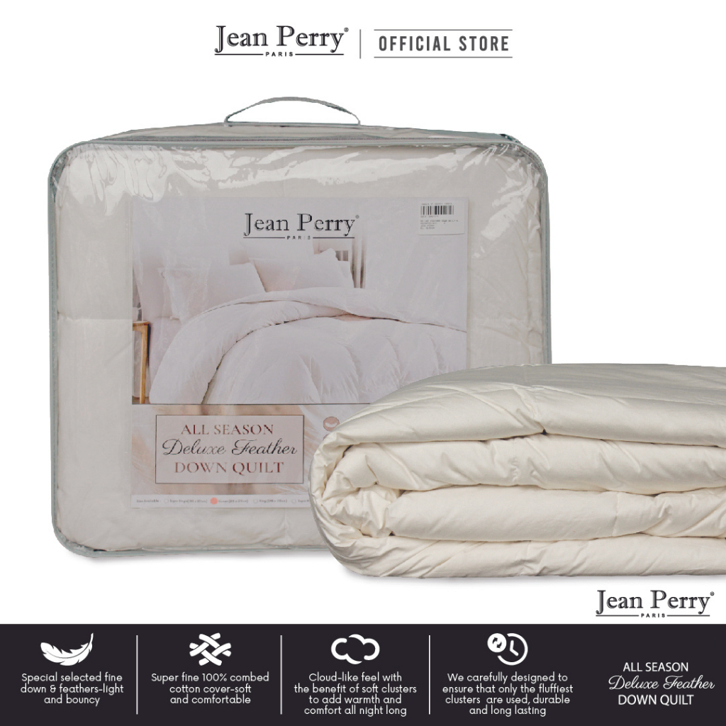 Jean Perry Season Deluxe Feather Down White Quilt - (Queen / King ...