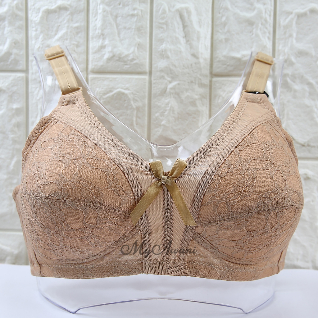 Bra PLUS SIZE Cup B/C FULL CUP 3 Hook [ANNAH] Wireless Bra / Baju Dalam ...