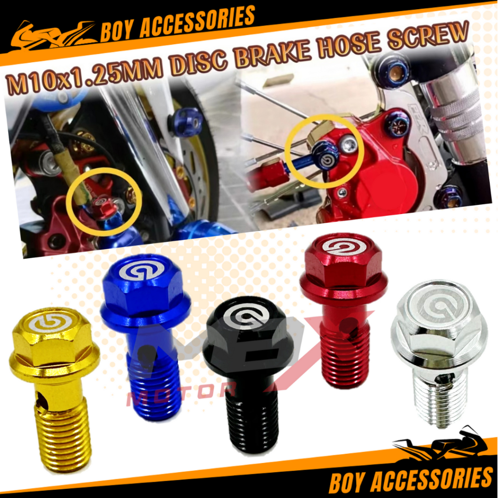 YAMAHA HONDA DISC BRAKE HOSE SCREW ALLOY BREK HOSE SKRU UNIVERSAL(1pc ...