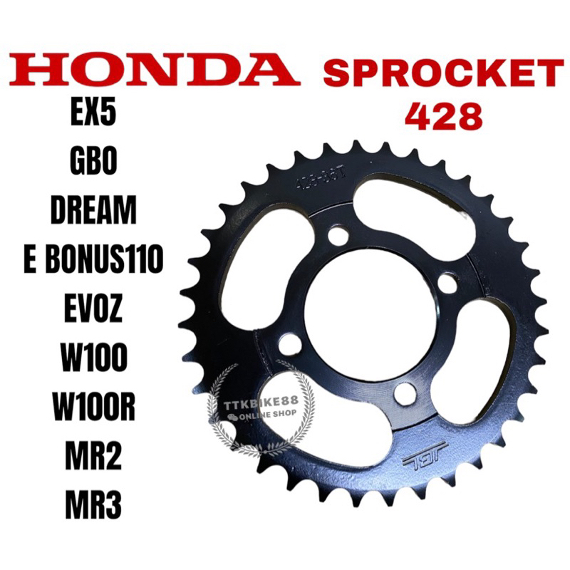 SPROCKET 428 HEAVY DUTY EX5 GBO DREAM MR2 MR3 W100 W100R EX90 DEMAK ...
