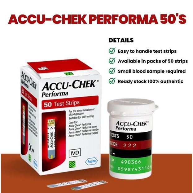 CLEARANCE STOCK{ EXP:31/3/2024} Accu-chek Performa 50 Glucose test ...