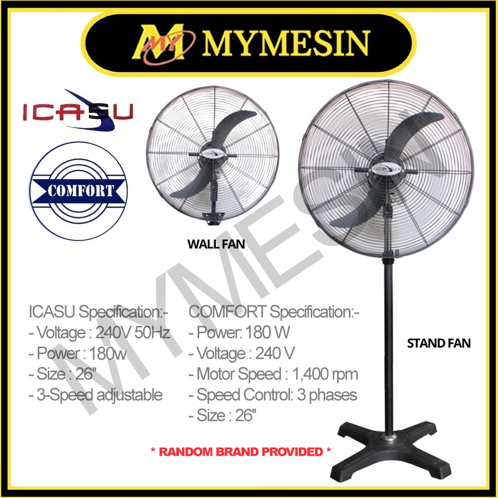 MY Icasu I Comfort Industrial Stand Fan 26" / Wall Fan 26" Kipas Kilang ...