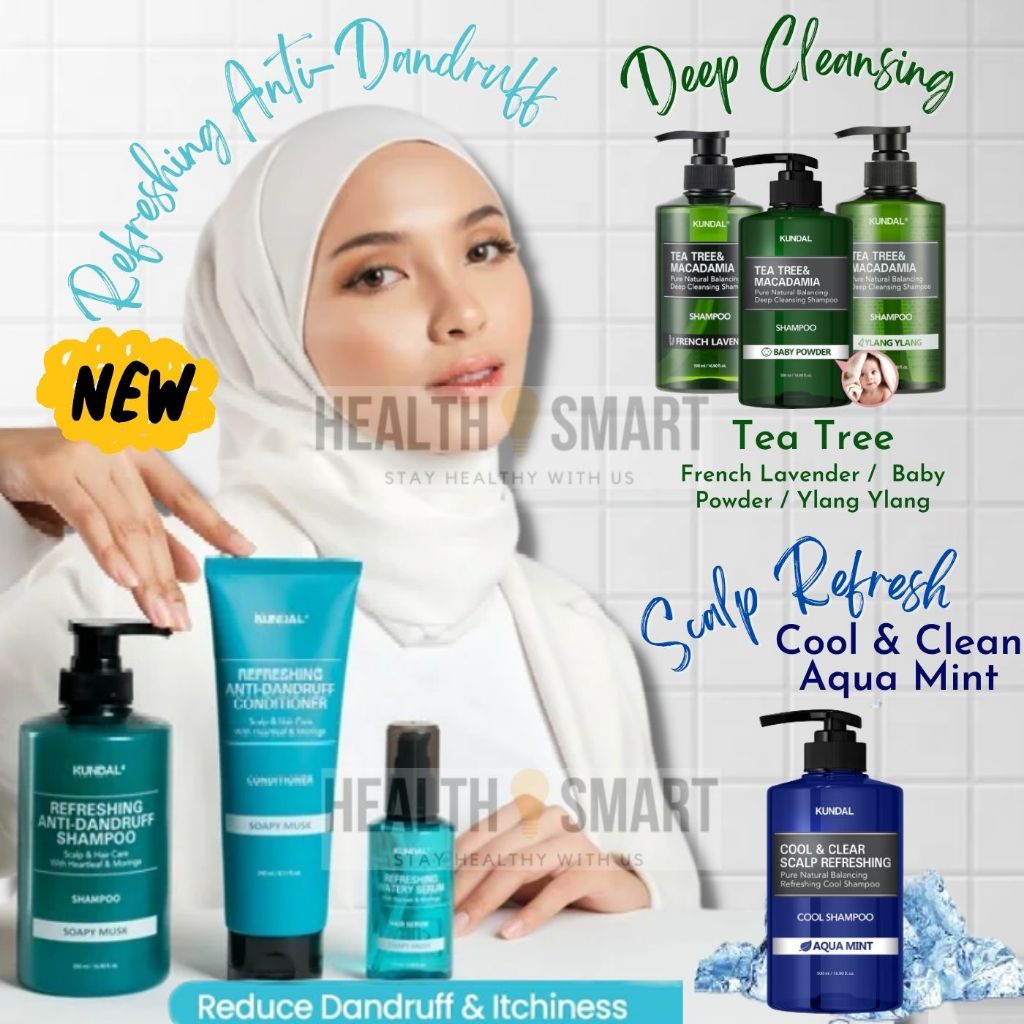 KUNDAL Anti-Dandruff Shampoo Soapy Musk/ Kundal Cool & Clear Aqua Min ...