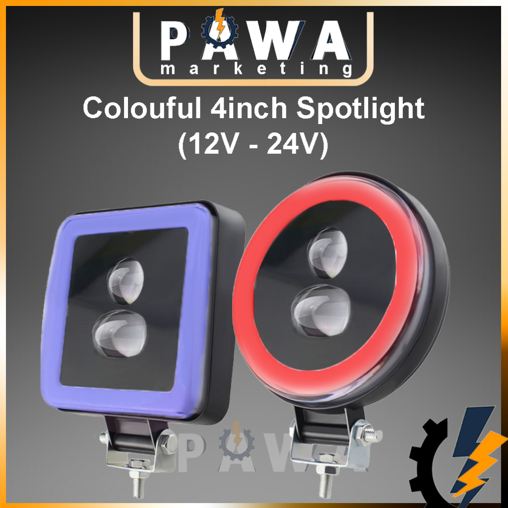 awa Votec Colourful Spotlight LED 4inch Round Square 12V 24V Lorry ...
