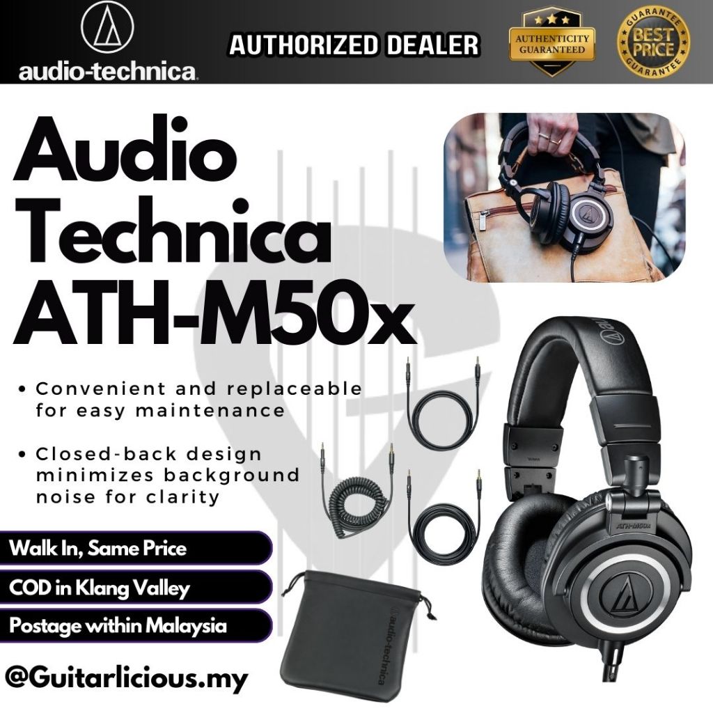 Audio Technica ATH-M50x Professional Monitor Headphones (ATH M50x ...