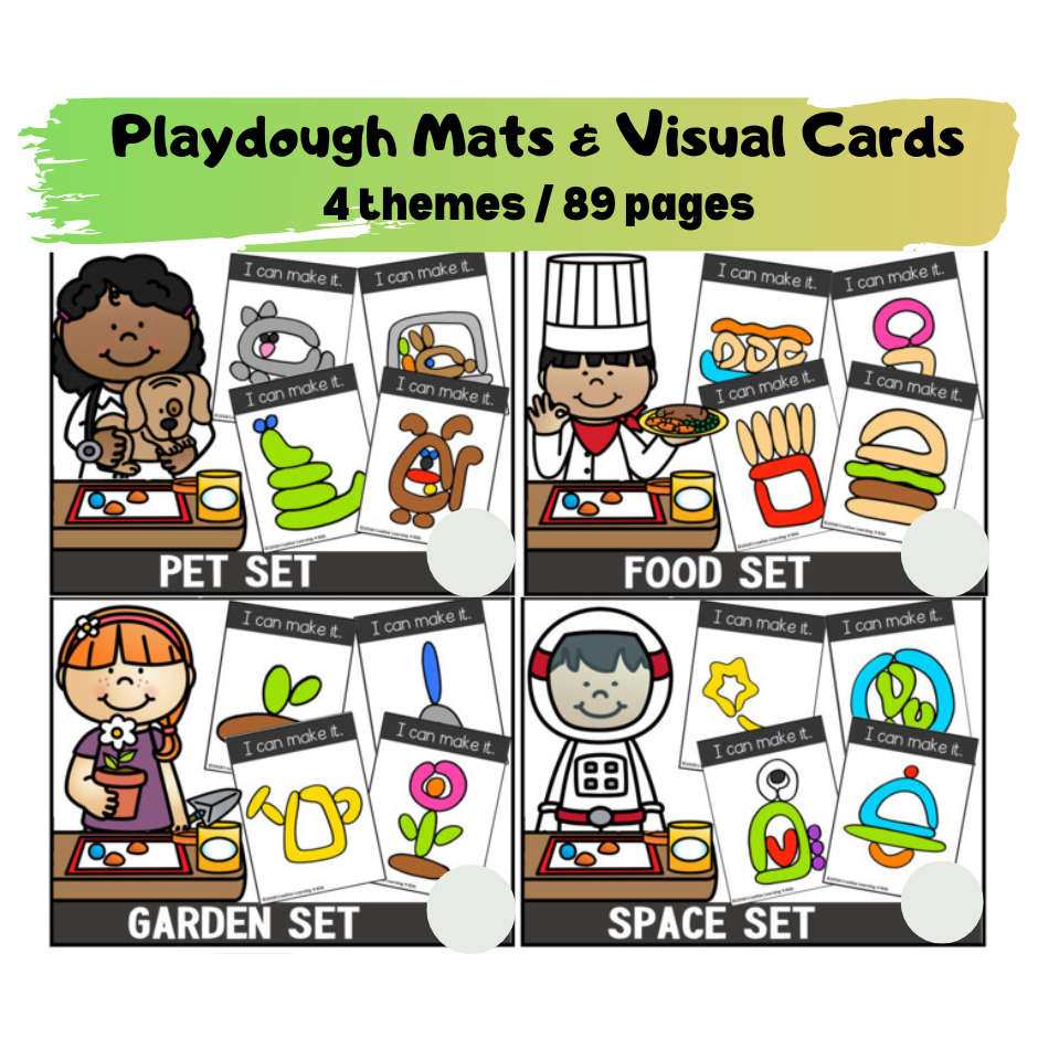 A528 – [PDF] Playdough Mats & Visual Cards 4 themes/ 89 pages - kids ...