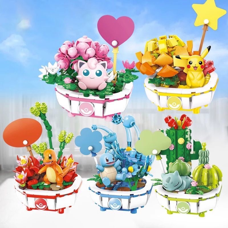 Pokémon Succulent Potted Plant Building Blocks Micro Bricks Assembled ...