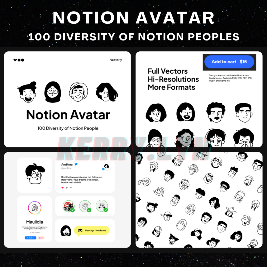 Notion Avatar 100 diversity of notion peoples | Shopee Malaysia