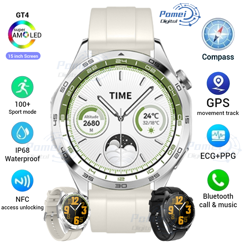 SMART WATCH GT 4 Smartwatch Bluetooth Call NFC Waterproof Geometric ...