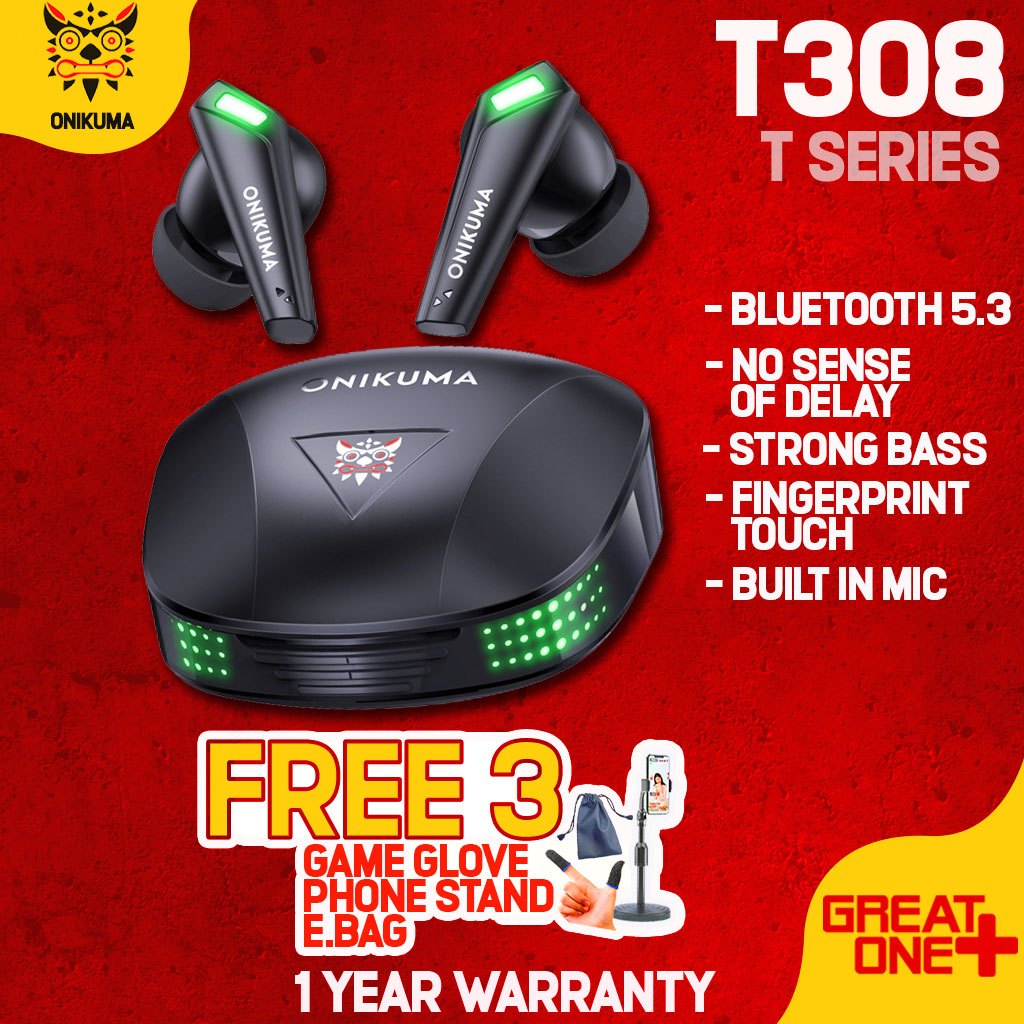 ONIKUMA T308 TWS Wireless Bluetooth V5.3 Earbuds Stereo / Hi-Fi Super Bass / Noise Canceling ...