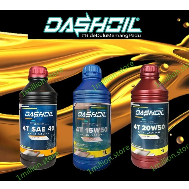DASHOIL 4T SAE40 SEMI SYNTHETIC 15W50 20W50 MINYAK HITAM | Shopee Malaysia
