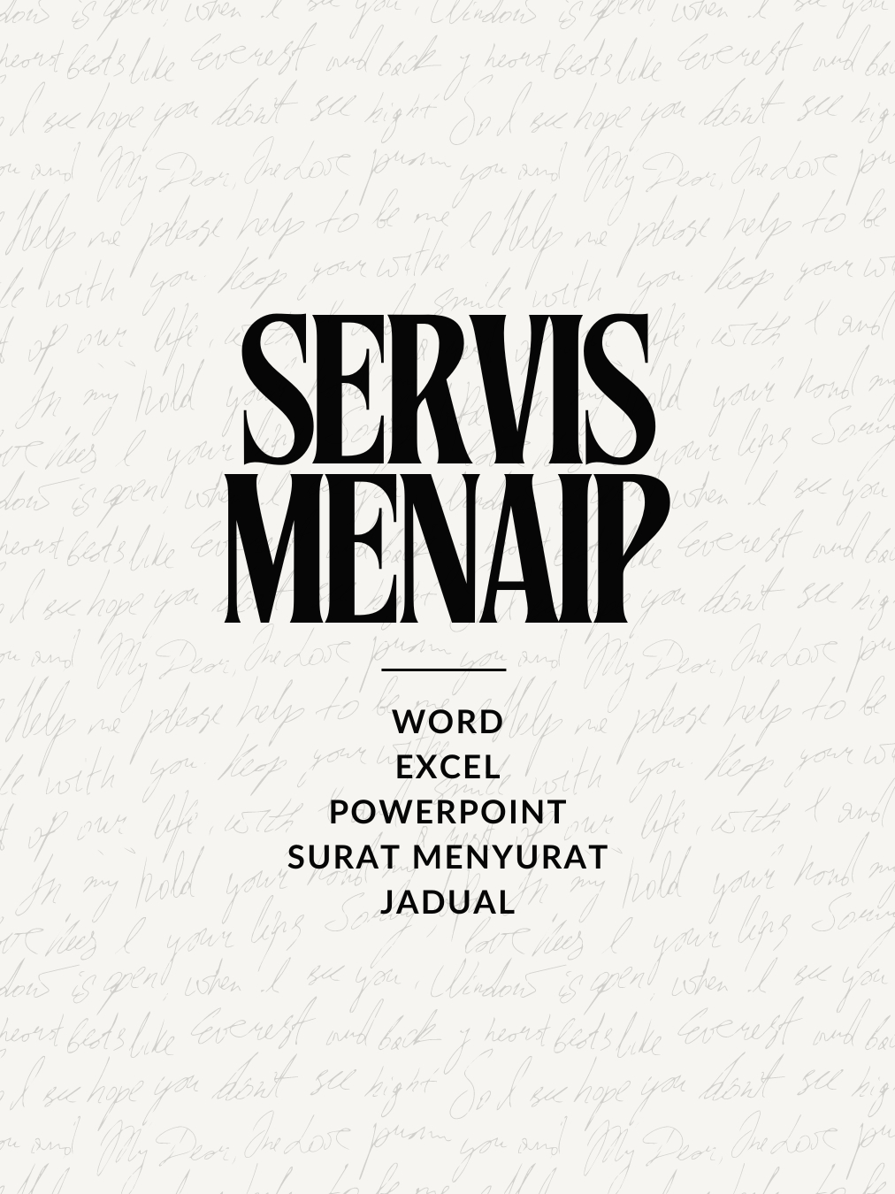Servis Menaip | Word | Excel | Powerpoint | Surat Menyurat | Jadual ...