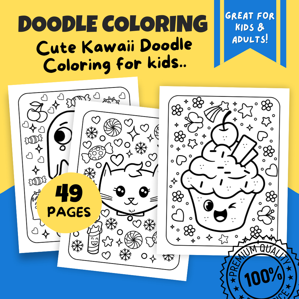 (PDF) Coloring Book - Cute Kawaii Coloring Book for Kids - 49 Pages ...