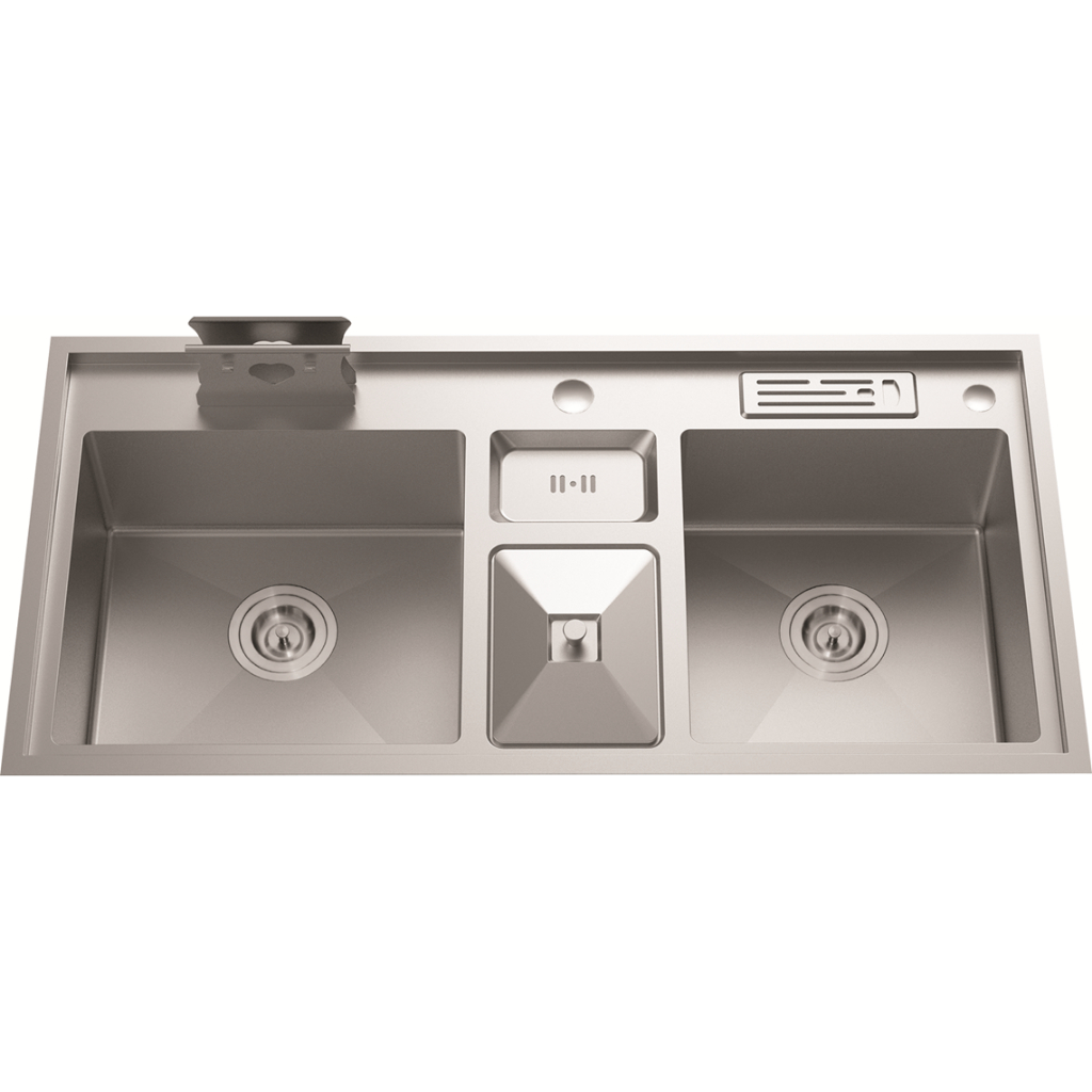 (TTBATH)Singki Dapur Sinki 304 Stainless Steel Handmade Double Bowl ...