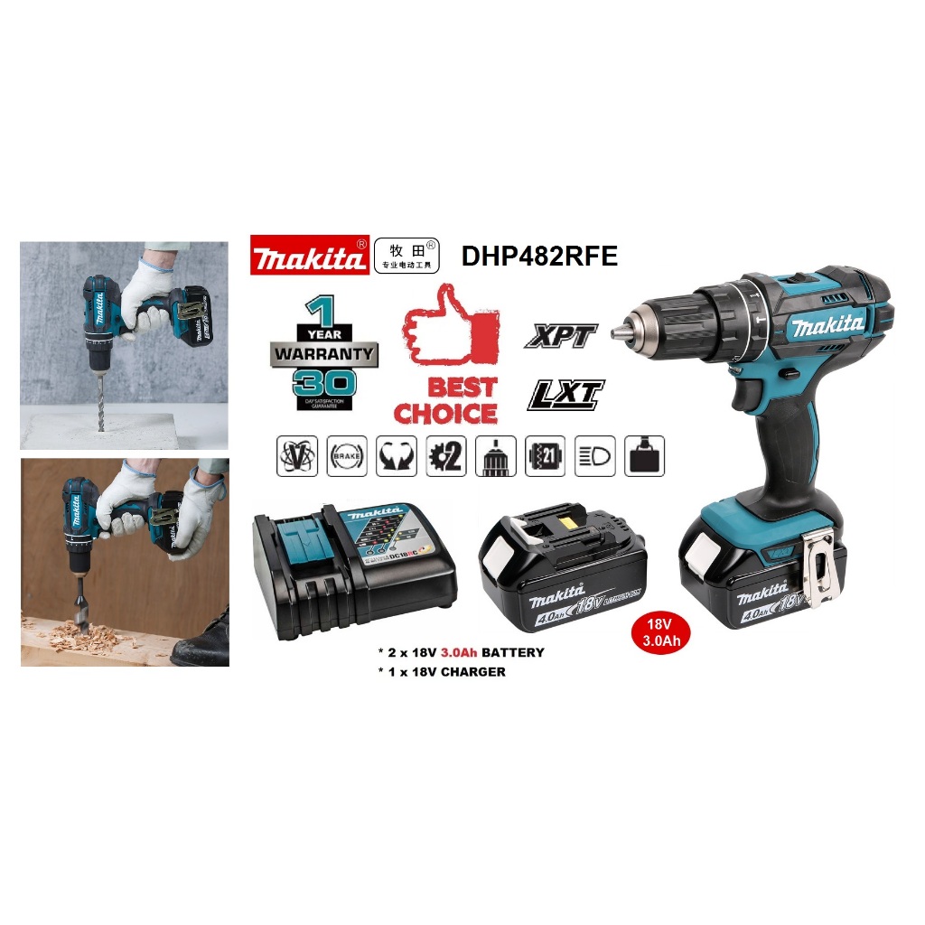 Makita 18V (13mm/1/2-inch) Cordless Hammer Driver Drill | Shopee Malaysia