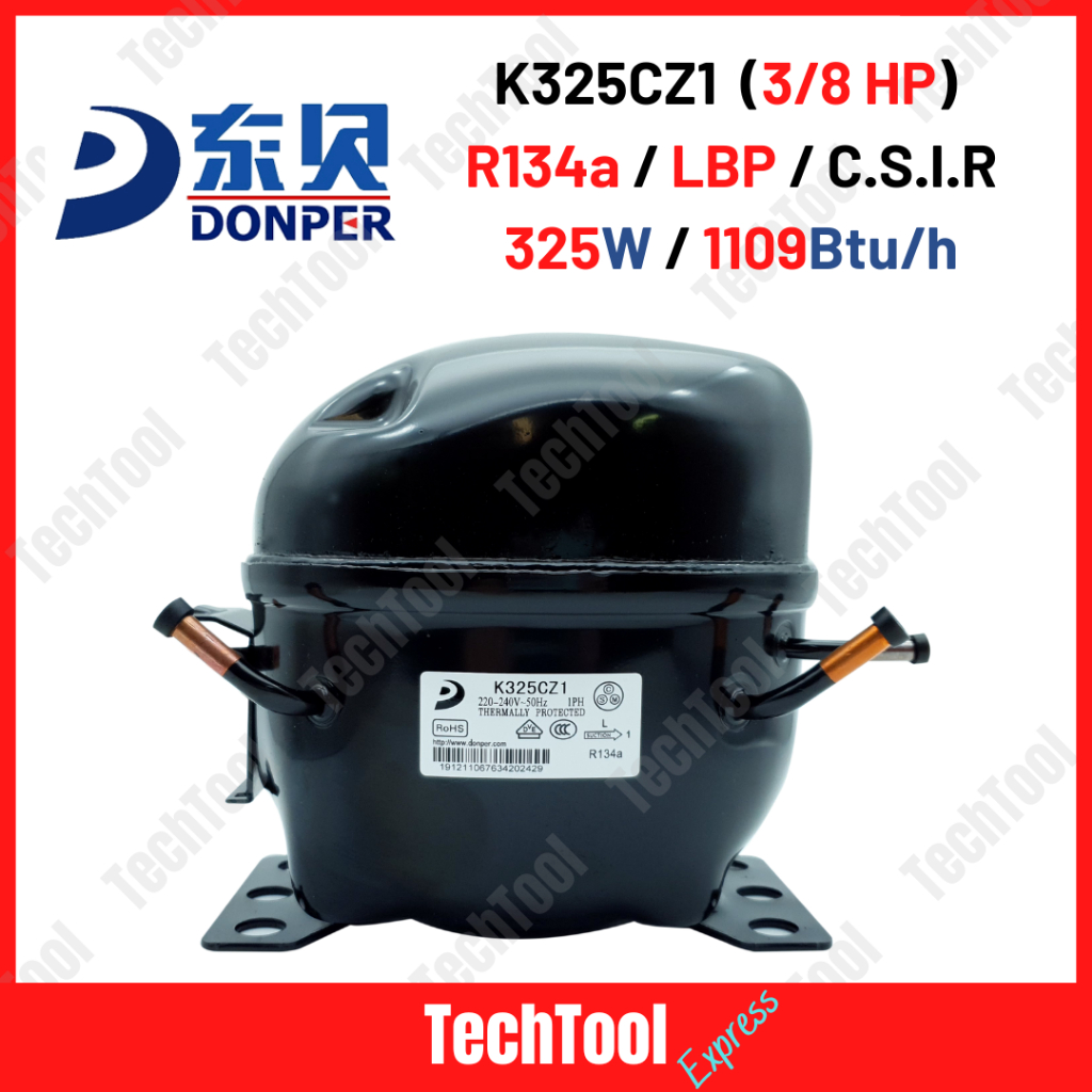 DONPER Refrigeration Compressor R134a Series 1/2HP for Refrigerator, Chiller, Freezer. | Shopee ...