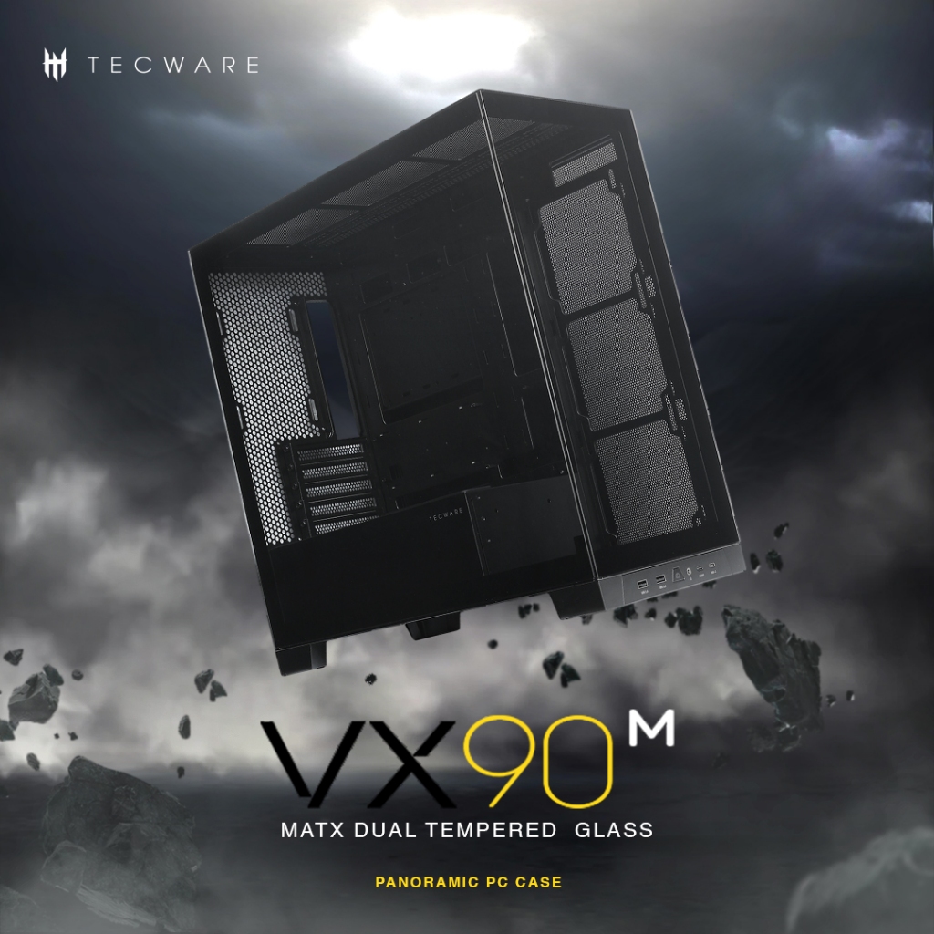 TECWARE VX90M Panoramic Dual Tempered Glass mATX Casing PC Case ...
