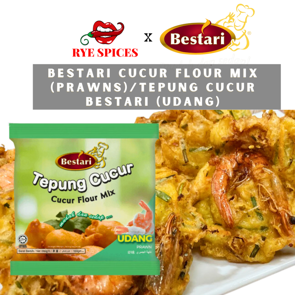 Bestari Cucur Flour Mix (Prawns)/Tepung Cucur Bestari (Udang) 160g ...