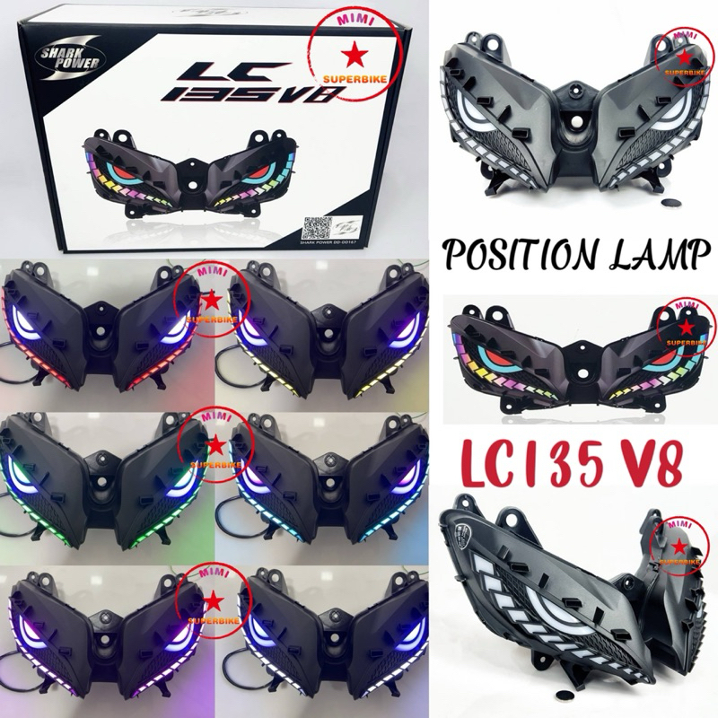 YAMAHA LC135 V8 V9 FI POSITION LAMP LED RGB MAGNET CONTROL RUNNING LED MATA GABAN PILOT SIGNAL ...