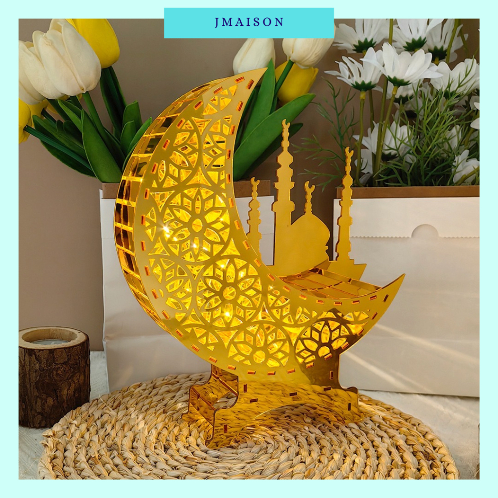 JMAISON Raya Decoration 2025 Golden Acrylic Raya Lighting DIY Hiasan ...
