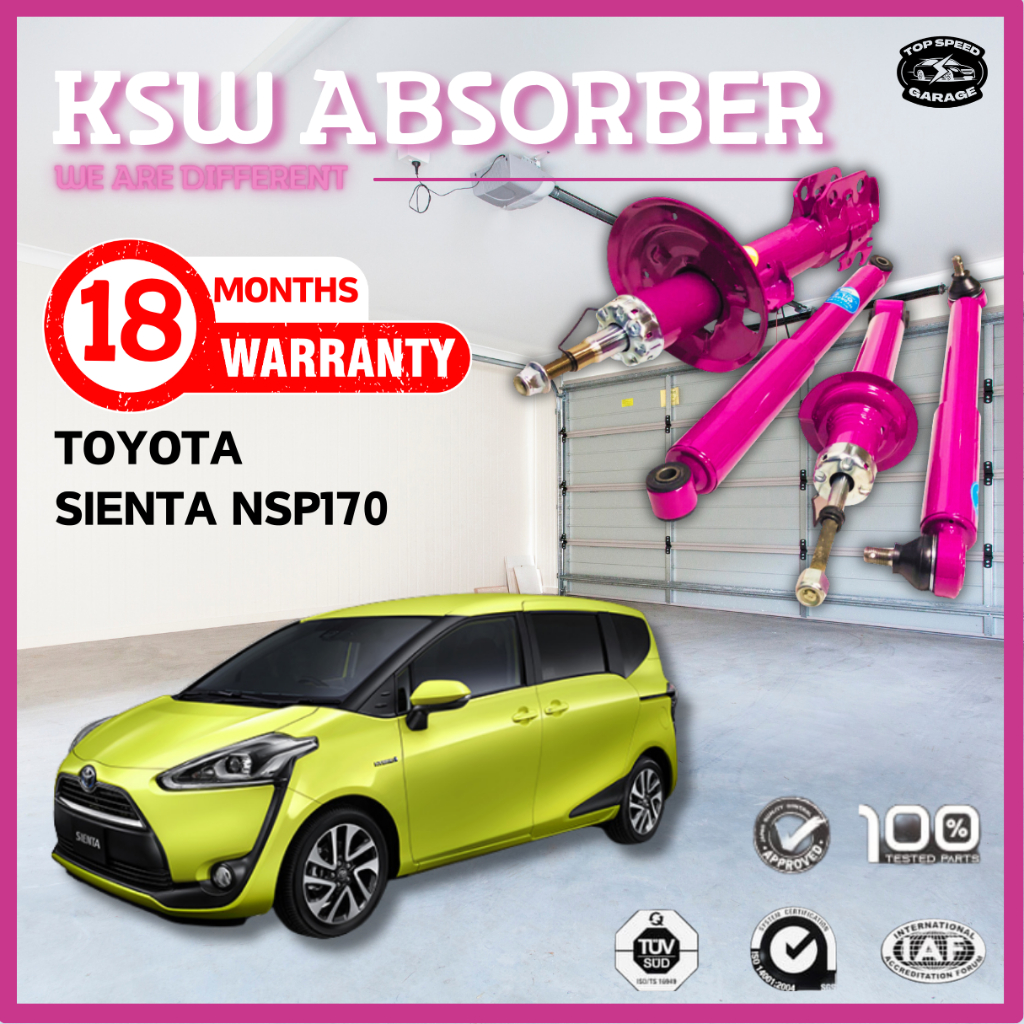 TOYOTA SIENTA NSP170 - KSW (GAS) Shock Absorber FRONT & REAR (18Months ...