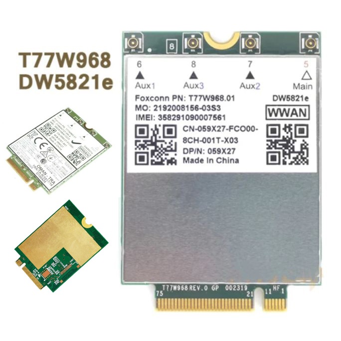 Original Dell DW5821e Snapdragon GNSS 4G LTE WWAN NGFF Cellular Modem ...
