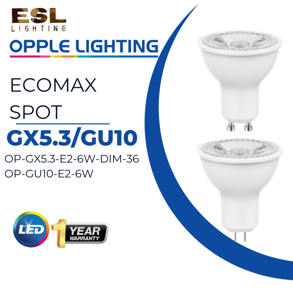 ESL LIGHTING OPPLE LED BULB ECOMAX SPOT GX5.3/GU10 | Shopee Malaysia