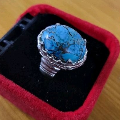 CINCIN PERAK 925 FAIRUZ TURKI URAT EMAS PERMATA BATU STONE FOR RING ...