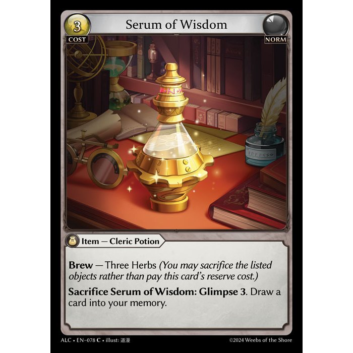 Grand Archive TCG Alchemical Revolution ALC • EN — 078 Serum of Wisdom ...