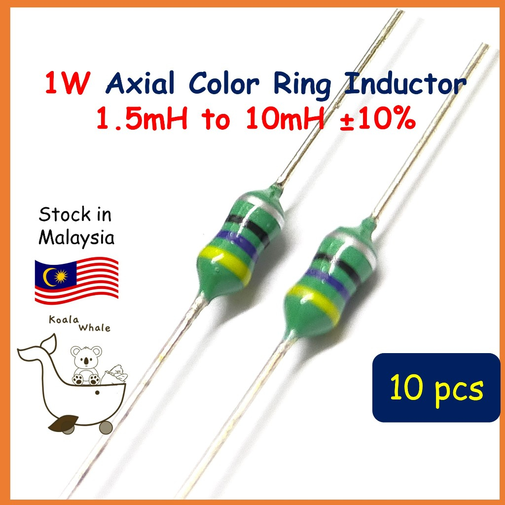 10Pcs 1W Axial Color Ring Inductor Induktor Coil 1.5mH 2.2mH 2.7mH 3 ...